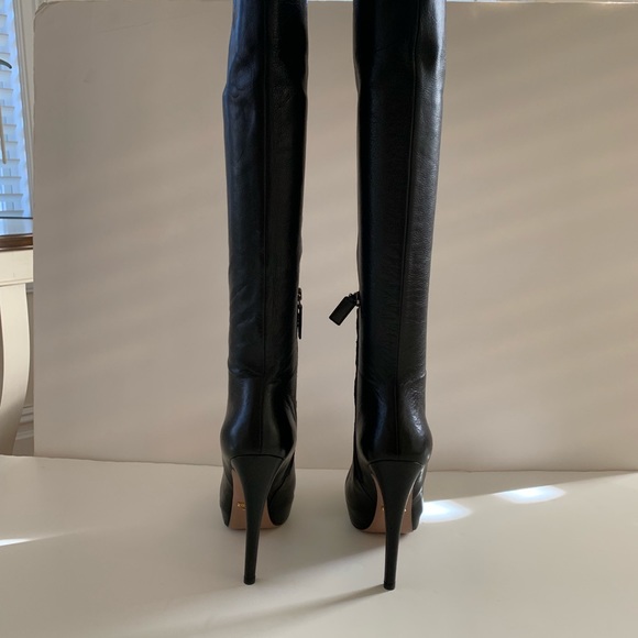 Prada | Shoes | Prada Tall Leather Boots | Poshmark